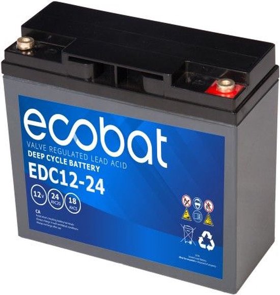 Ecobat AGM Deep Cycle accu | EDC12-24-2 | 12V 24Ah | bol