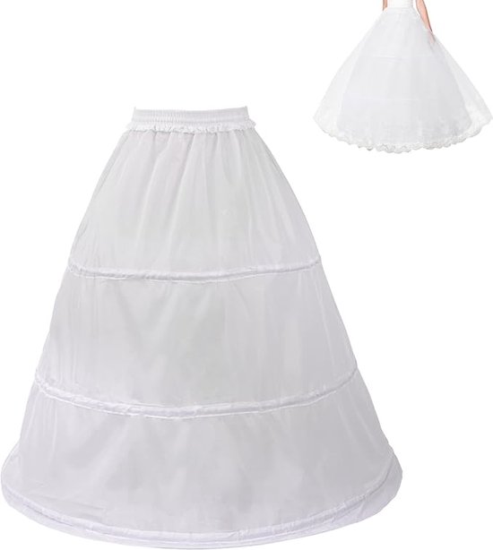 Hoepelrok met 3 hoepels, onderrok of petticoat in wit, ideaal voor ...