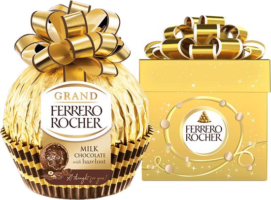 Ferrero chocolade kerstpakket: Grand Ferrero Rocher (125g) & Ferrero ...