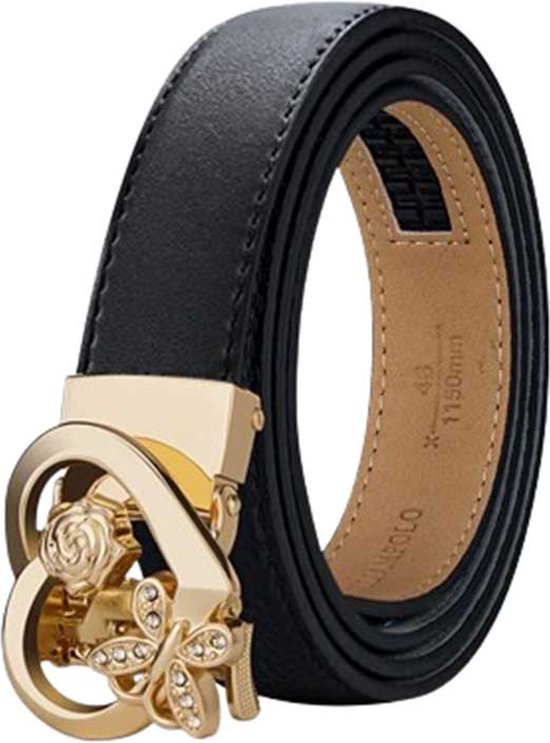 Love Design Vrouwenriem - Riem - Broekriem - Zwart met Goud - Dames | bol
