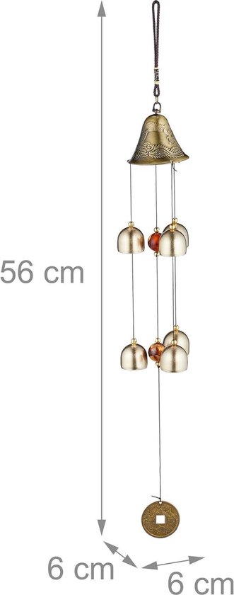 Aziatisch klokkenspel windgong met hanger - 56 cm lang - binnen en ...