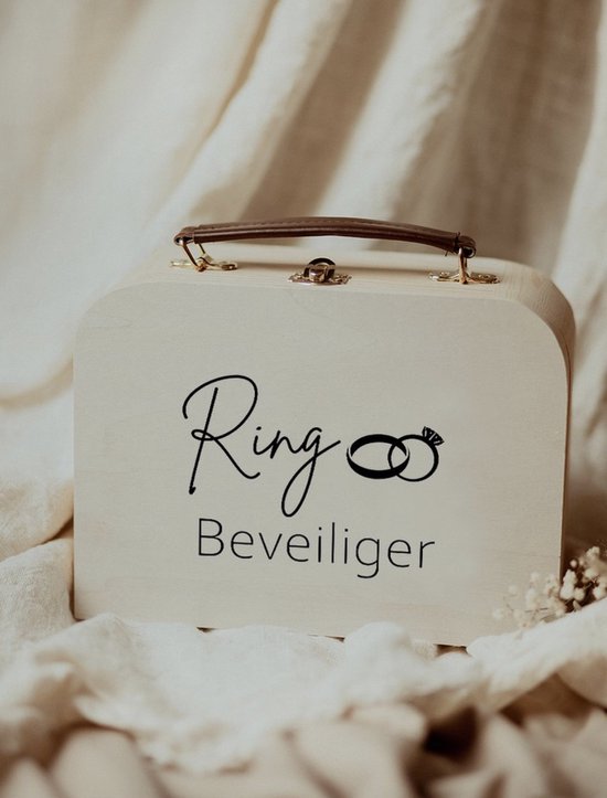 BolleToet houten ringkoffer 'Ring beveiliger' met ringen - bruiloft ...