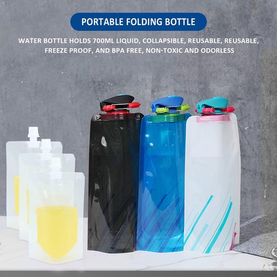 Opvouwbare Waterflessen Set van 3 stuks, Ideaal voor Outdoor en ...
