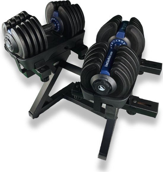 WOLV Verstelbare Dumbbells Set 40KG met Dumbbell Rek - 2x Adjustable ...