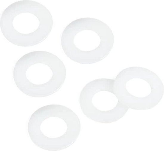 Witte platte isolerende kunststof sluitringen voor schroeven - 20 stuks - M6x30x20 mm | bol