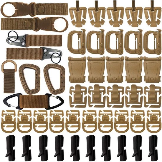 Tactische Gear Clip Set - 48 stuks Molle Webbing Bijlagen voor Rugzak ...
