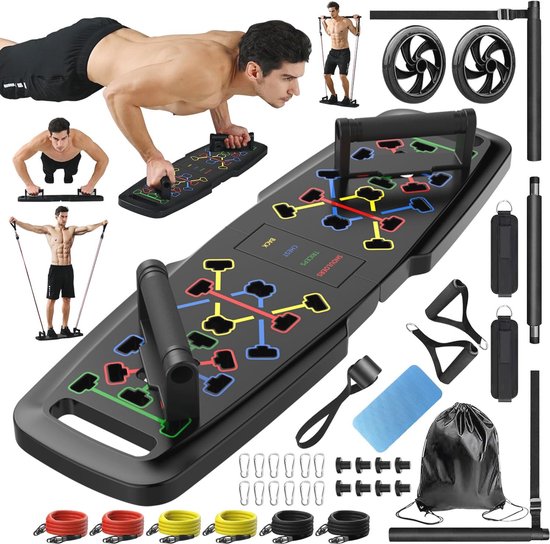 Draagbare Push Up Board met Fitness Accessoires voor Full Body Workout ...
