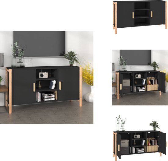vidaXL Dressoir - Dressoirs - Kast - Wandkast - Dressoir 107x38x60 cm bewerkt hout zwart | bol