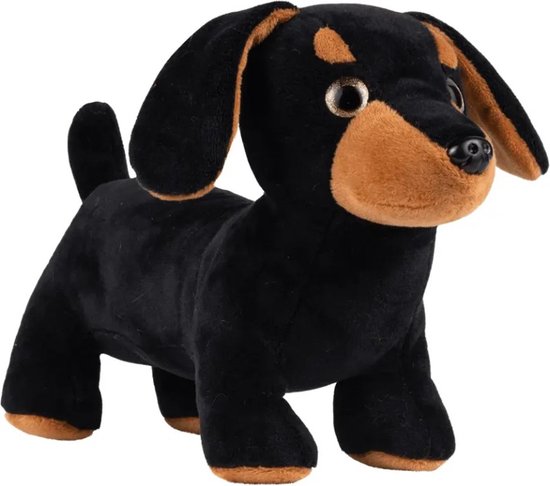 Teckel - Knuffel - Pluche - Pluche hond - Hond - Zwart - Bruin ...