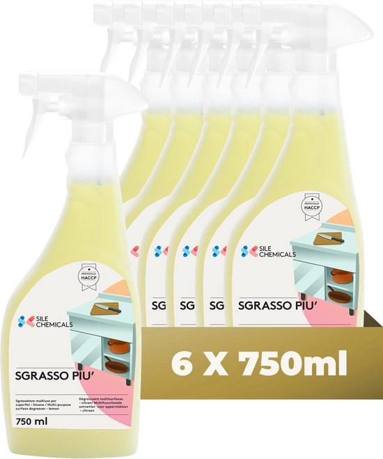 Superontvetter SGRASSO PIU Citroen - Krachtige Ontvetter & Keukenreiniger - 6x 750ml... | bol