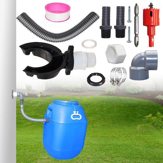 Regenton Regentonset regengoot | Voor daken tot 80 m² | Aansluitslang ...