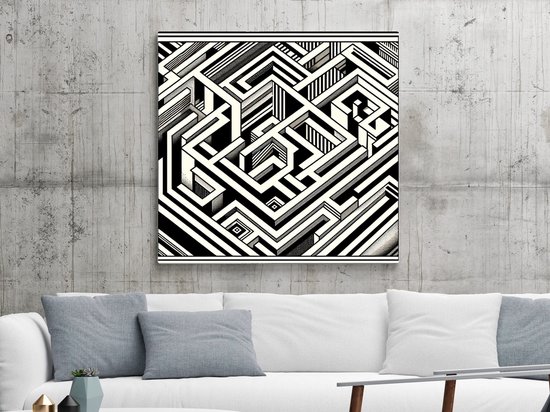 Line art escher schilderij | Maze of Illusion: A Surreal Exploration of ...
