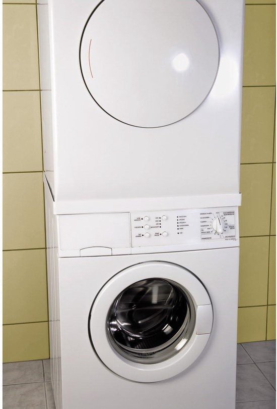 Tussenset 60 x 60 cm wit voor wasmachine en droger met antislipmat ...