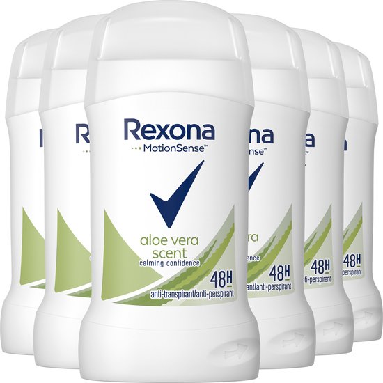 Rexona Anti-transpirant Stick - Aloë vera - 48 uur bescherming - 6 x 40 ...
