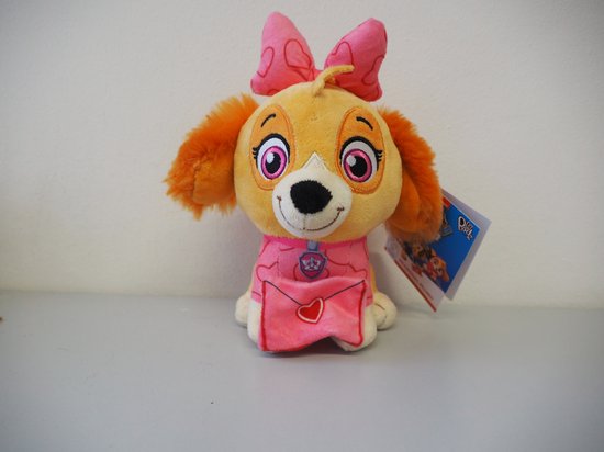 Paw Patrol Valentijn knuffel 18cm - Skye met liefdesbrief | bol
