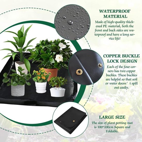 Waterdichte Planten Tuinmat met Opvouwbare Plantenonderlegger - Set van ...