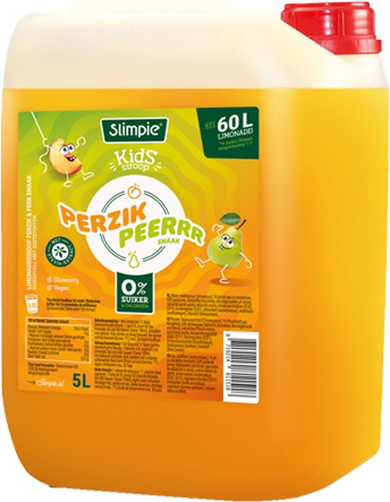 Slimpie Siroop Kids Perzik Peerrr 5 liter | bol