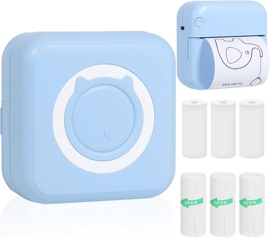 Draagbare Mini-Printer met Bluetooth - Inclusief 3 Rollen Thermisch ...