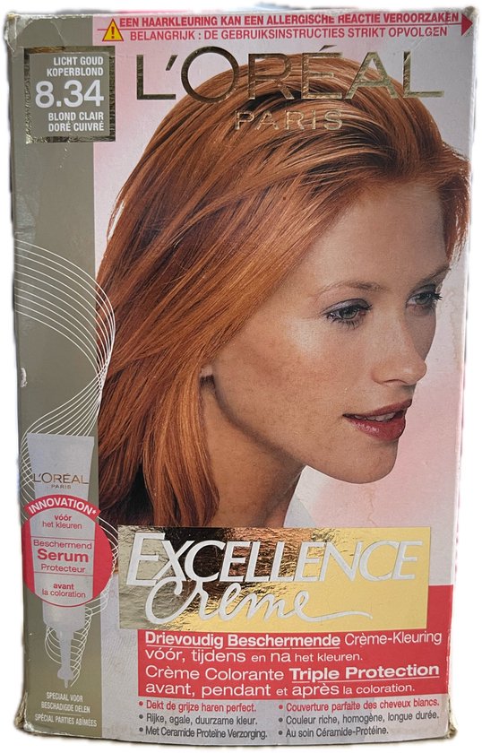 L’ Oréal Paris Ecellence Creme No. 8.34 Licht Goud Koperblond | bol