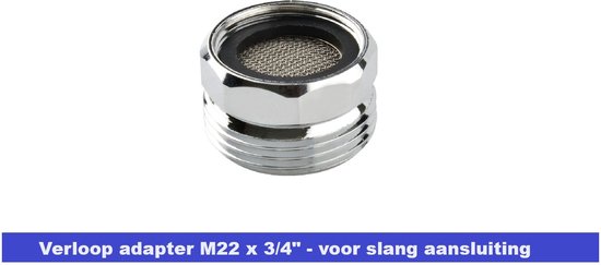 VERLOOP PERLATOR M22 NAAR 3/4" - VOOR HET AANLSUITEN VAN SLANG OP EEN BOVEN OF... | bol