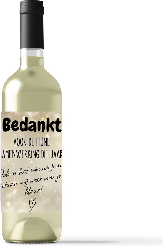 Wijnetiket - Bedankt voor de fijne samenwerking dit jaar | Ook in het ...