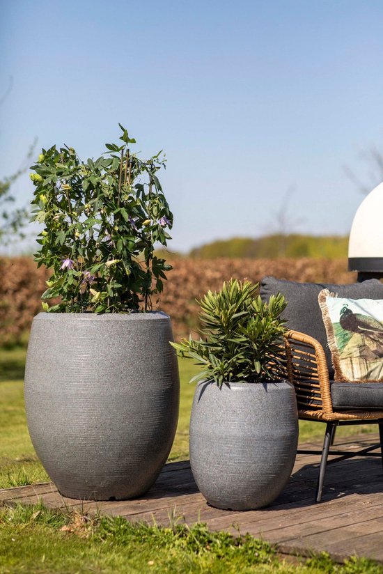 Capi Europe - Vase élégant deluxe Granite - 85x100 - Taupe chaud - Pot ...