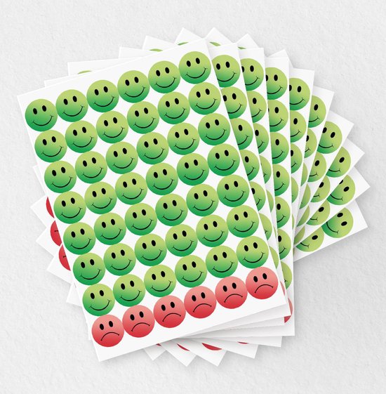 Smiley Beloningsstickers met Glans - 10 Stickervellen - 350 Stickers ...