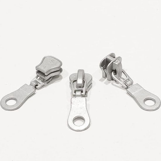 Metalen schuiver 42 stuks ritssluiting - grijs - repareren monteren ...