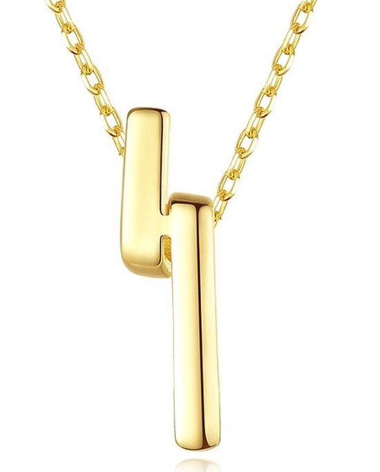 Halsketting zilver Sana IV goudkleurig - Eigentijds design abstract ...