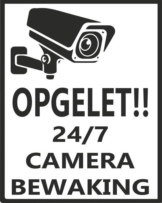 Sticker - Toezicht - Camera 24/7 - 200mm x 250mm | bol