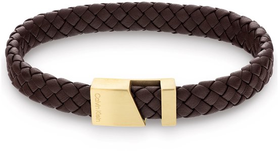 Calvin Klein CJ35000501 Heren Armband - Leren armband - Sieraad - Leer ...
