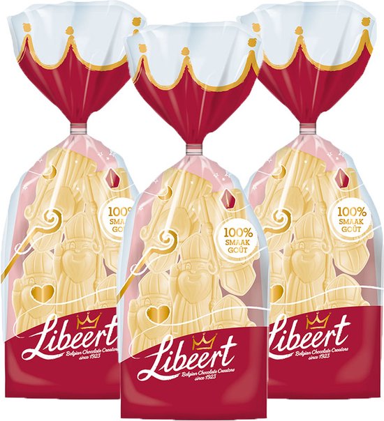Libeert chocoladefiguren van de Sint - 3 zakken - witte chocolade ...