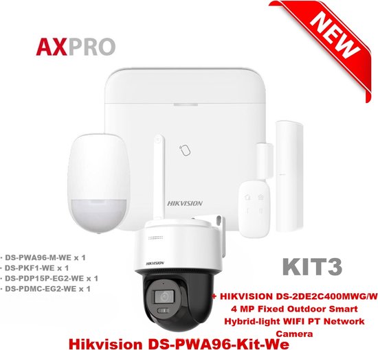 Hikvision DS-PWA96-Kit-WE Draadloze Alarmkit + PTZ-camera | bol