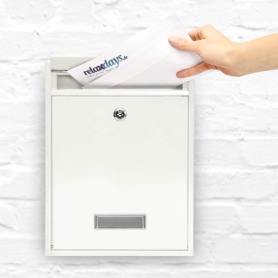 Letterbox Wall Small Modern and Stylish Design White - Approx. 26.5 x ...