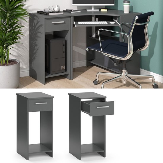 Vicco PC kast Odin, Antraciet, 35.1 x 45 cm | bol