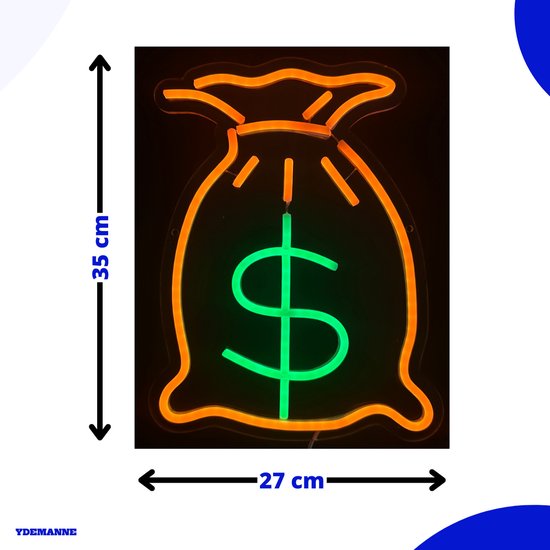 Neon Lamp - Geldzak - Dollar - Incl. Ophanghaakjes - Neon Sign - Neon ...