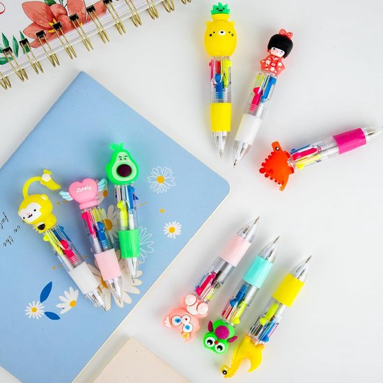 Gekleurde Pennen Alles-in-een - Leuke Cartoon 4-Kleuren Pen Set (30 ...