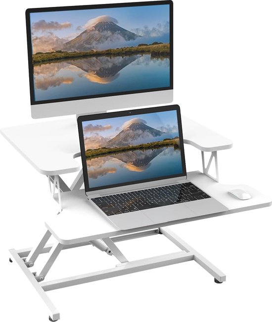 JGS® - Premium In Hoogte Verstelbaar Sta-Bureau Ergonomisch Werkstation ...