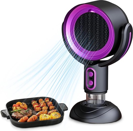 Zwarte draagbare afzuigkap met vervangbaar filter - Mini-afzuigkap met ...