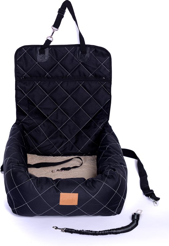Dogs&Co Luxe hondenmand voor in de auto - Autostoel Zwart Basic-model ...