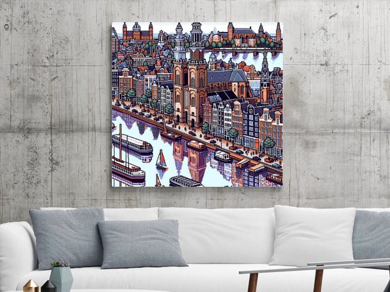 Pixel art amsterdam schilderij | Amsterpixel: een artistieke ode aan de ...