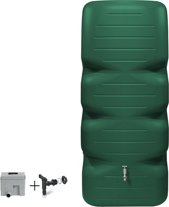 Graf regenton Cubus 1000 L groen - met kraantje - met vulautomaat voor ...