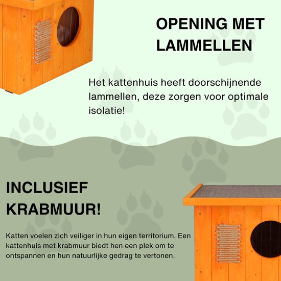 Springos Kattenhuis - Geïsoleerd - Voor Buiten - Weersbestendig - 49 X ...