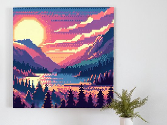 Pixel art landschap schilderij | Pixelated landscape masterpiece: A ...