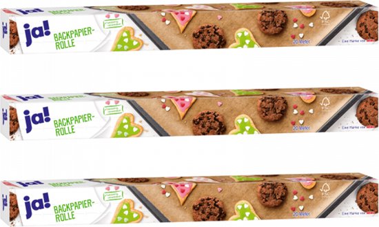 Ja!® | 3 x 20 meter bakpapier op rol | FSC papier | 38cm breed | voor ...