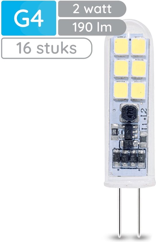 Modee LED Lamp G4 - 2W 4000K 190 LM 12V - LED Lamp insteek - Wit Licht - 16 stuks | bol