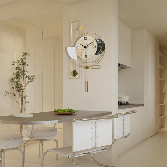 Grote moderne wandklok zonder tikkende geluiden - 40 x 80 cm ...