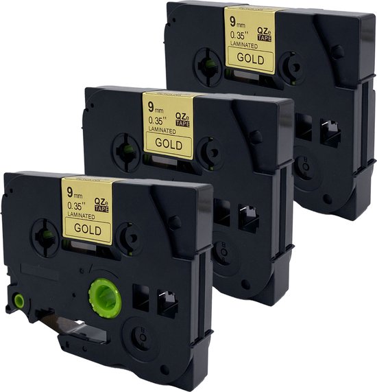 DULA Brother Compatible label tape- Tze-821 - 3 cassettes - Brother P ...