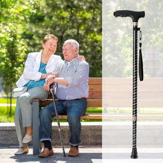 Hoogte verstelbare wandelstok - uittrekbaar, licht aluminium - met ...