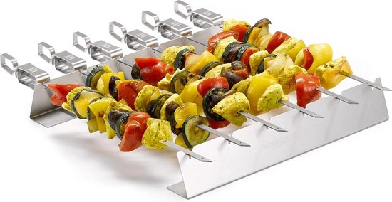 Robuuste sjasliekspiesen van roestvrij staal - inclusief grillframe en ...